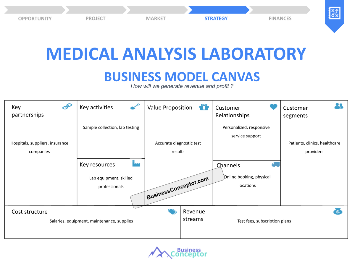 Create a Business Model Canvas for Medical Analysis Laboratory: Examples and Tips