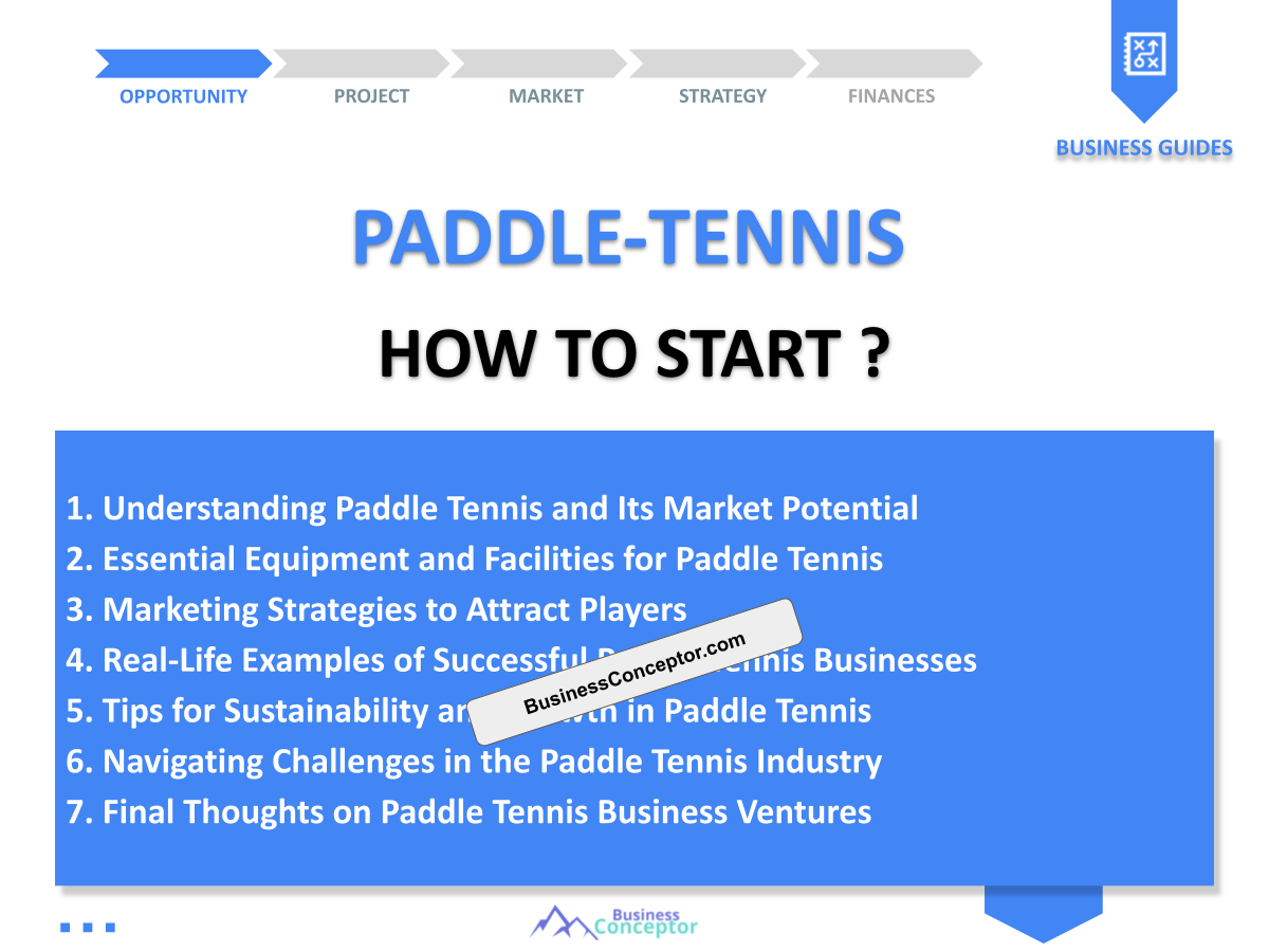 Launching a Paddle-Tennis Business: Complete Guide and Examples